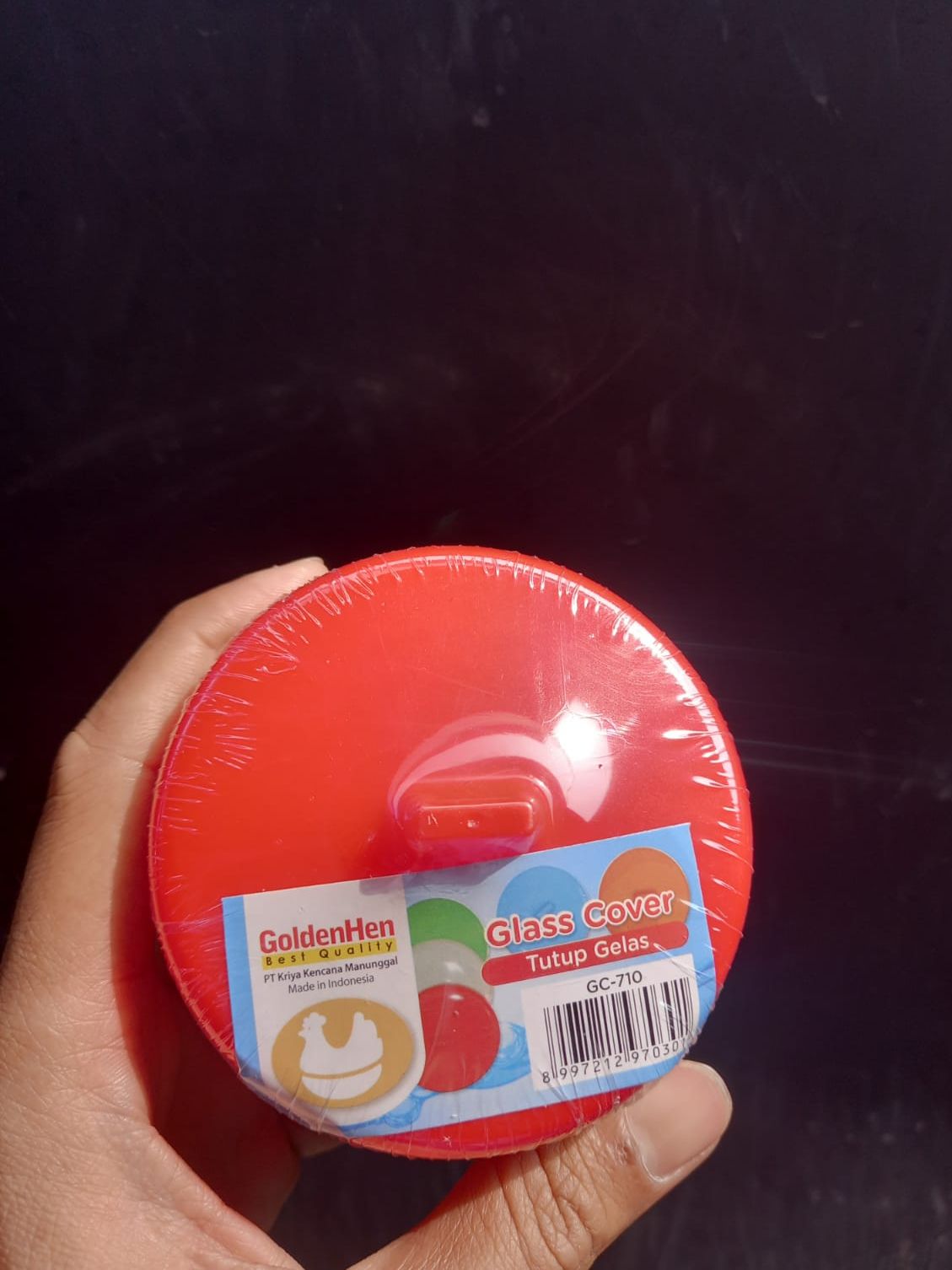 Paket 2 lusin Tutup Gelas Plastik / Glass Cover Golden Hen GC-710 ...