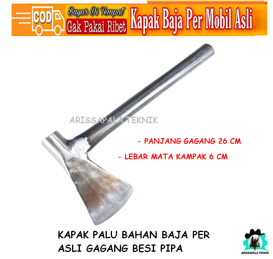Kapak Palu Bahan Baja Per Asli Gagang Besi Pipa Kampak Cacah Tulang ...