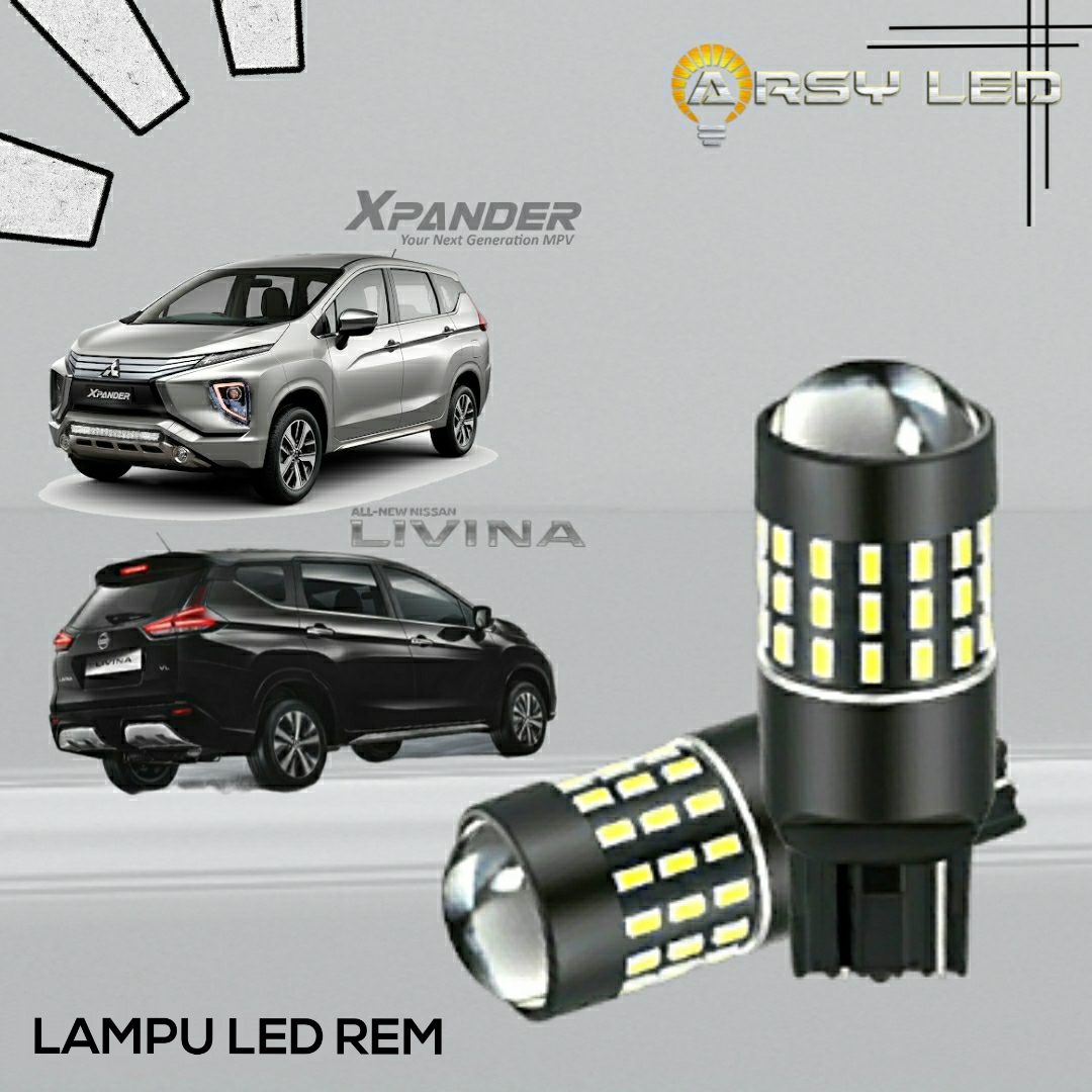 2 BIJI Lampu Rem LED Mitsubishi Xpander T20 2 Kawat 7440 ROTARY 54 mata ...