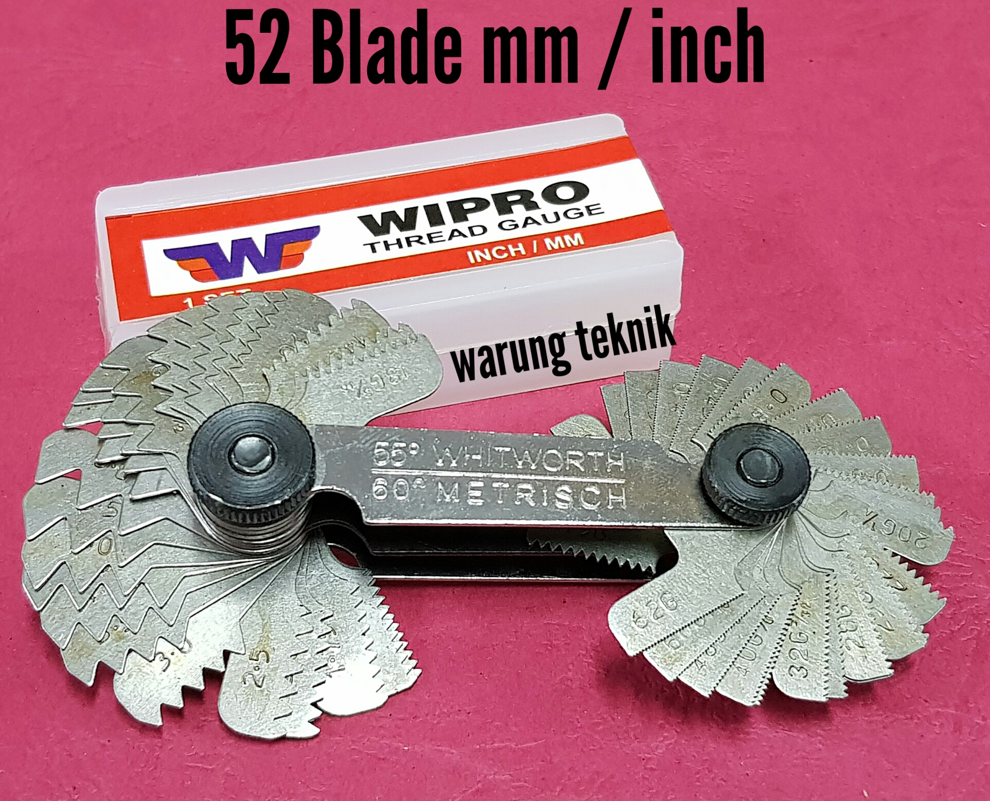 MAL ULIR DRAT THREAD SCREW PITCH GAUGE METRIC DAN INCH 52 PCS | Lazada ...