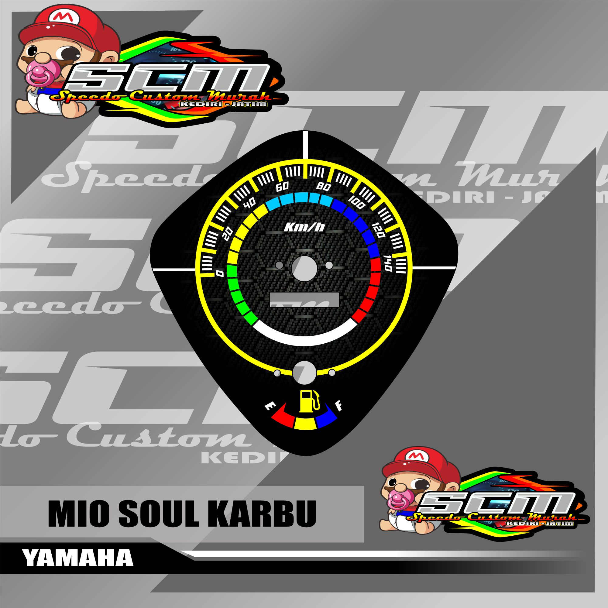 papan speedometer custom mio soul rainbow panel spido meter custom mio ...