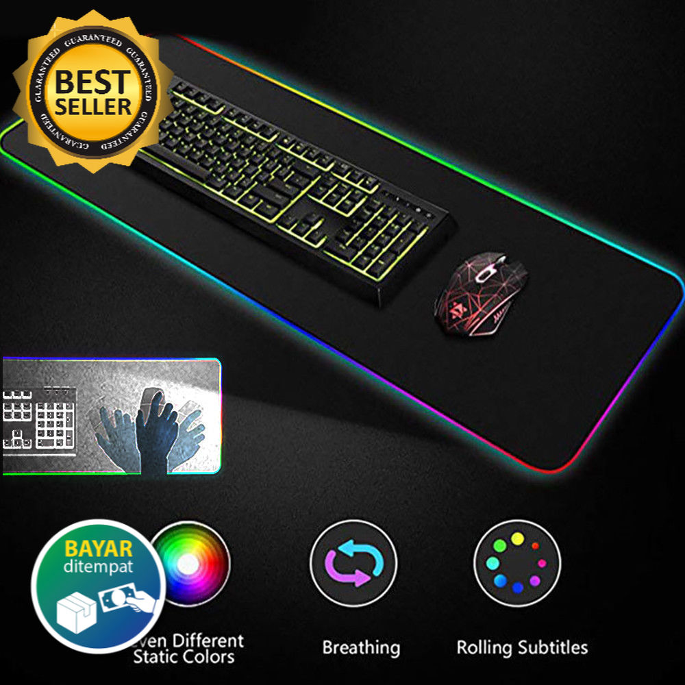 Gaming Mouse Pad Glowing RGB LED 300 x 780 x 4 mm [Bisa COD] Mouse Pad ...