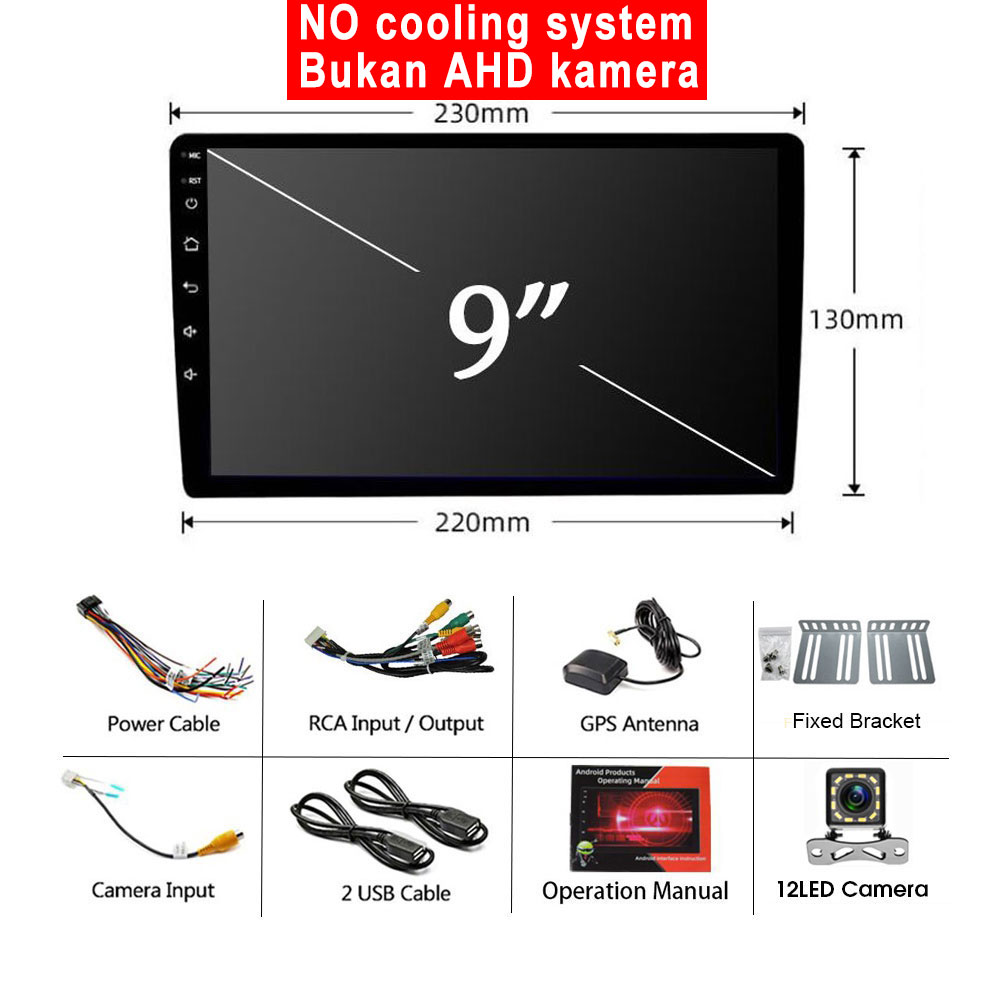 【Ada Kipas Pendingin】LALAHOO 9 Inch 4G+32G Android 12 Head Unit Untuk ...