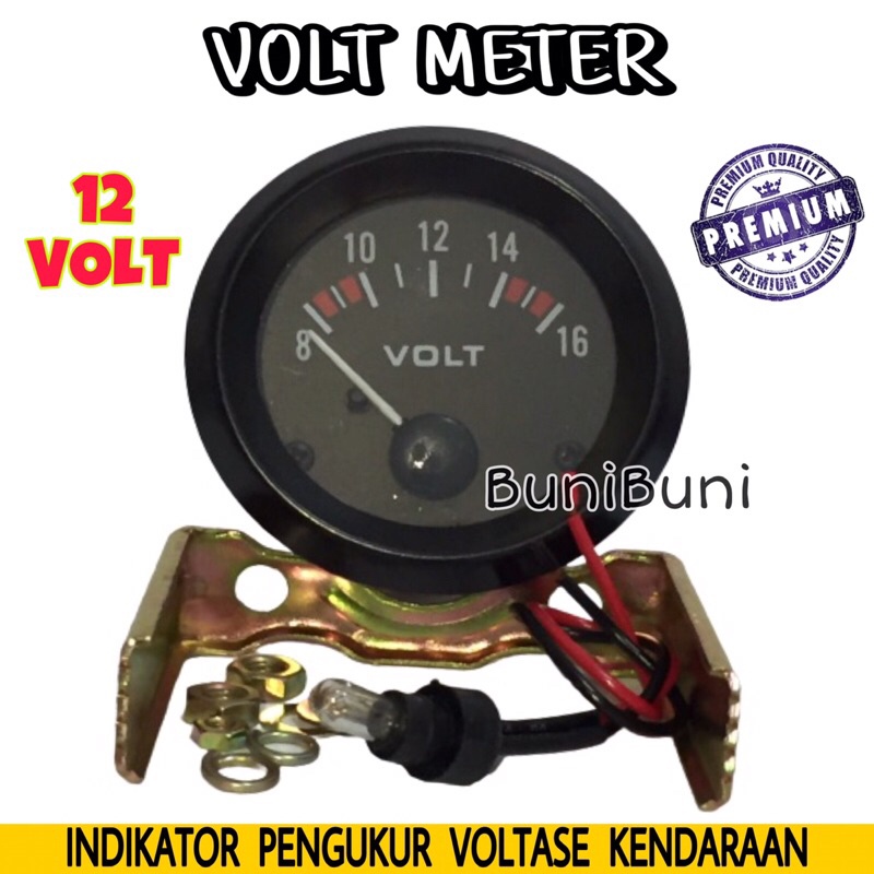 Volt Meter / Voltmeter 12V & 24V - Indikator Pengukur Voltase Aki Mobil ...