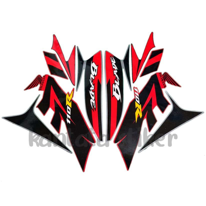 STIKER STRIPING LIS LES BODY MOTOR HONDA BLADE 110R 2009 STANDAR FULL ...