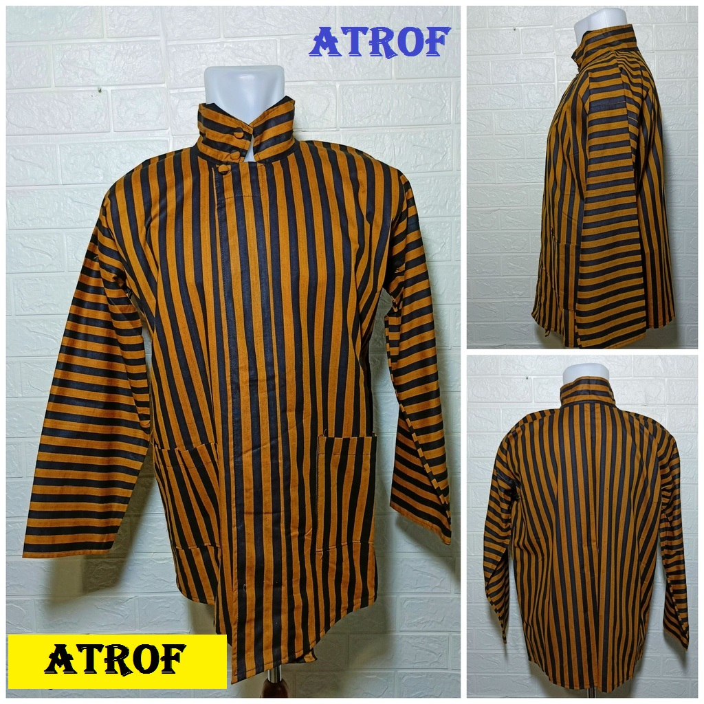 Baju Lurik Surjan Alusan Bahan Katun Premis Halus pakaian Jawa Modern ...