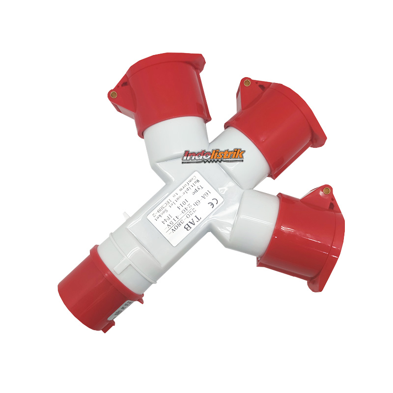 Industrial Stop Kontak Steker 4 Pin 16 A Cabang 3 - TAB 1014 - MURAH ...