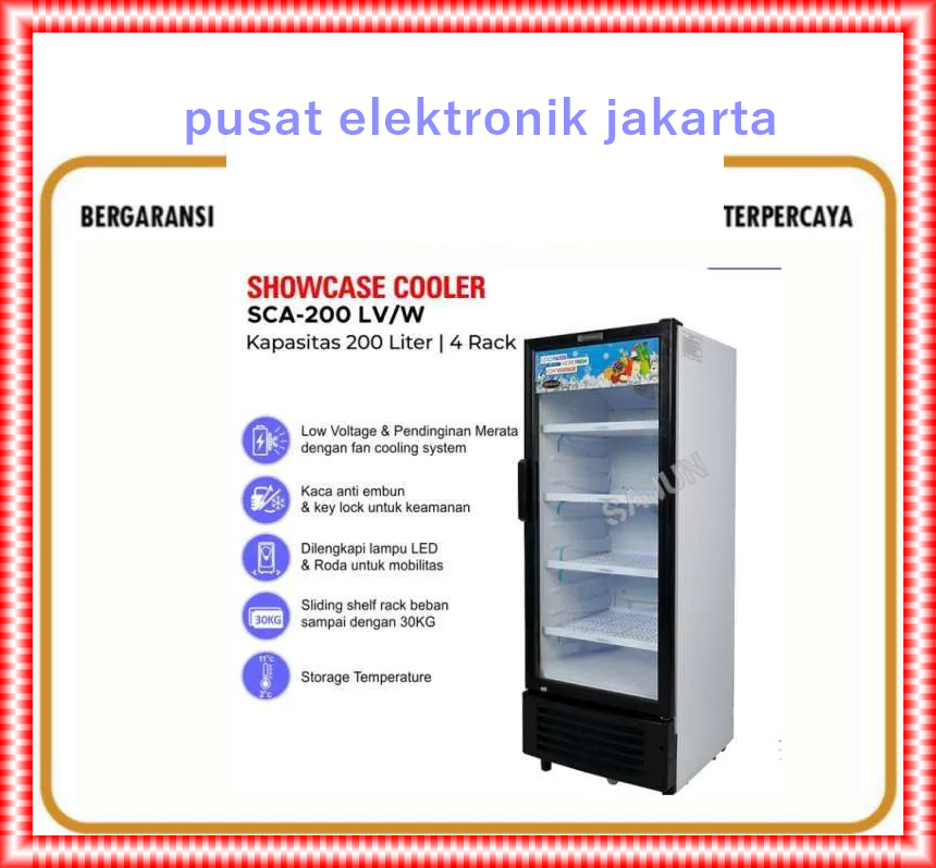 SHOWCASE FRIGIGATE SCA 200 G 4 RAK DISPLAY COOLER KULKAS LOW WATT NEW ...