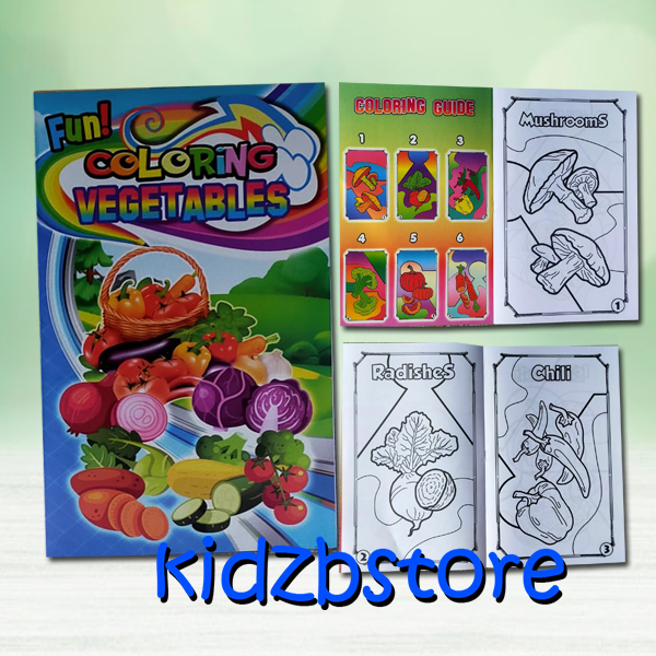 Buku mewarnai anak Sayuran | Coloring book Vegetable | belajar mewarnai ...