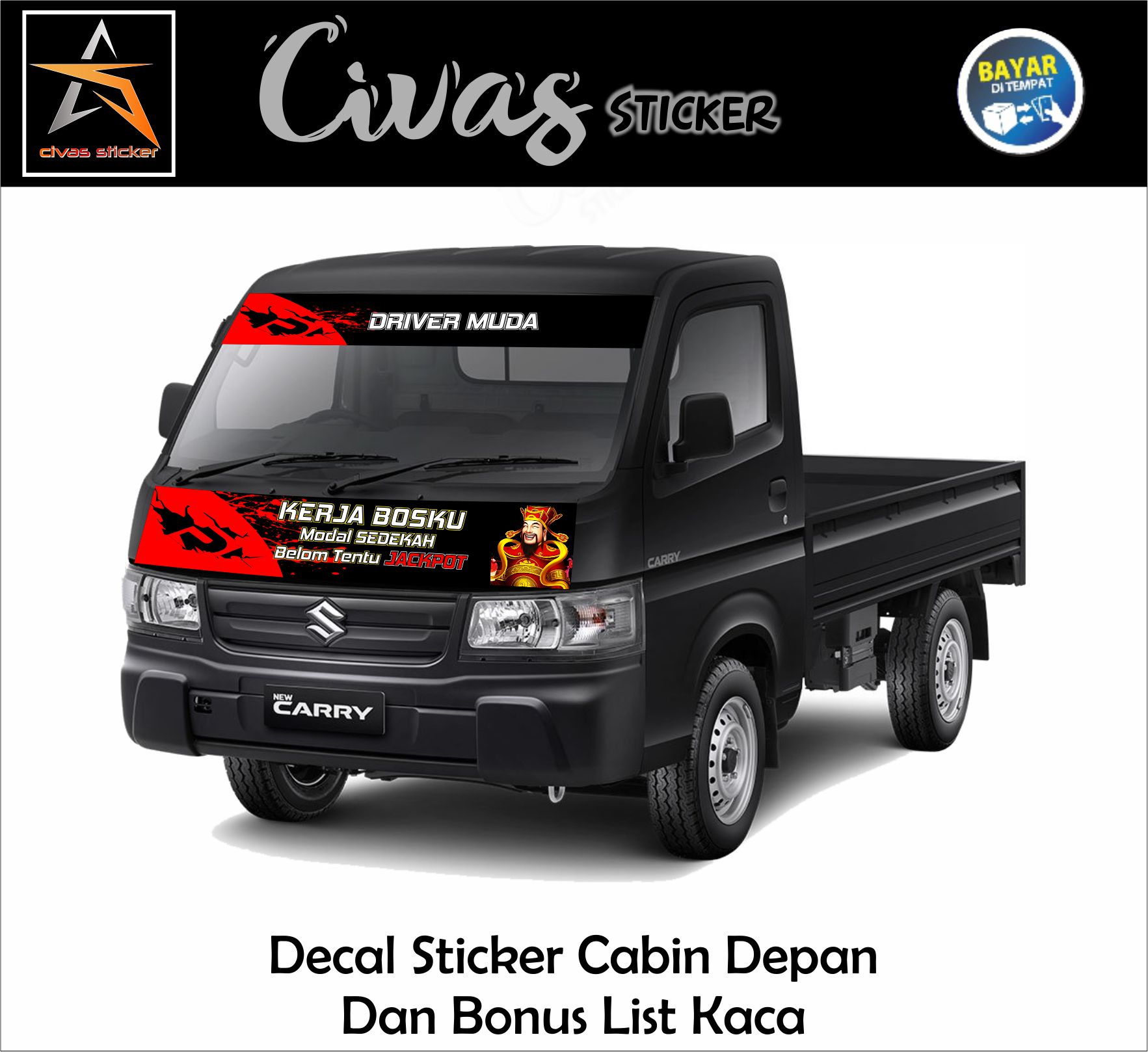 Decal sticker new carry 2021 depan atau belakang plus list kaca ...