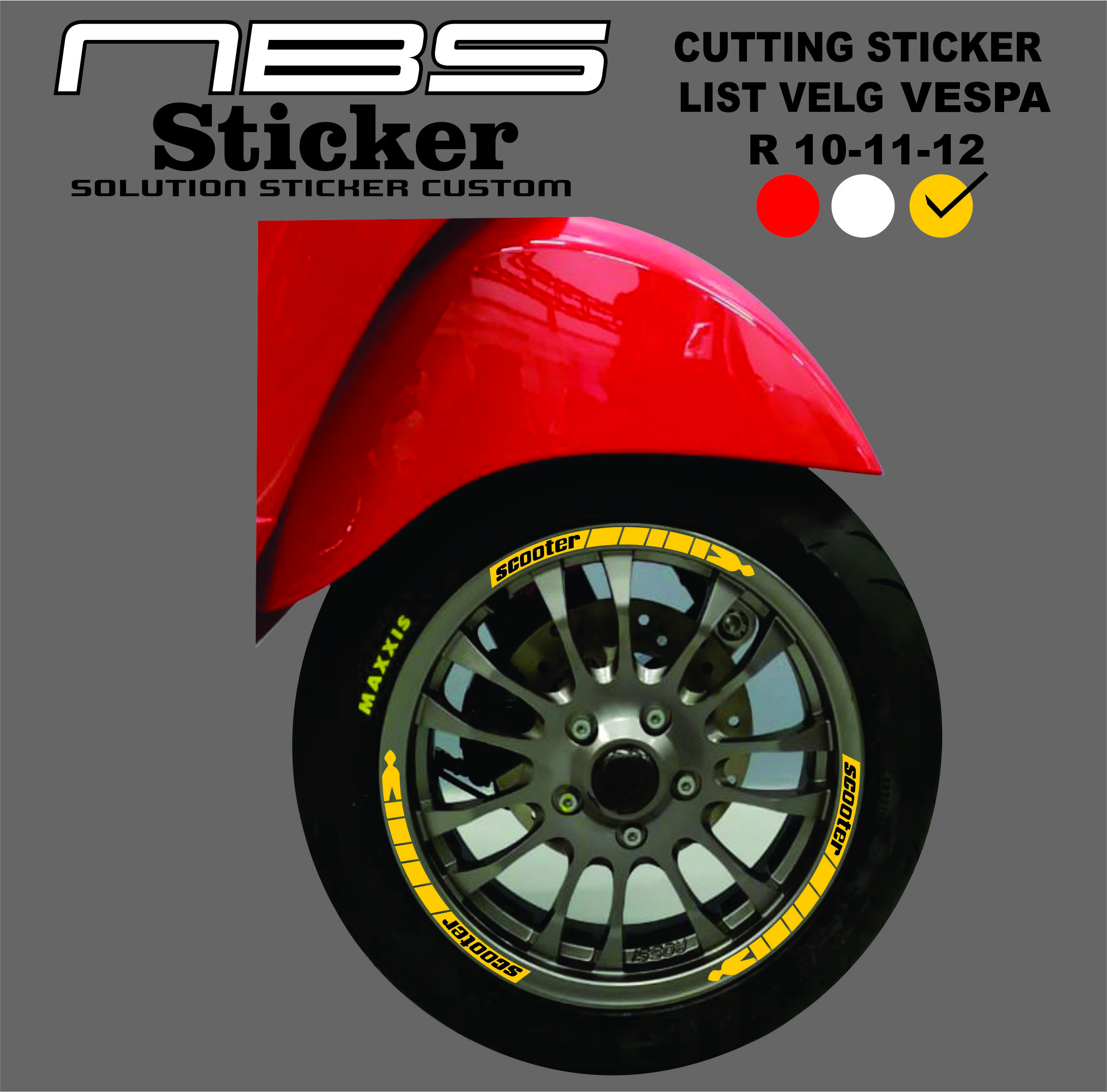 CUTTING STICKER LIST VELG SCOOTER VESPA | Lazada Indonesia