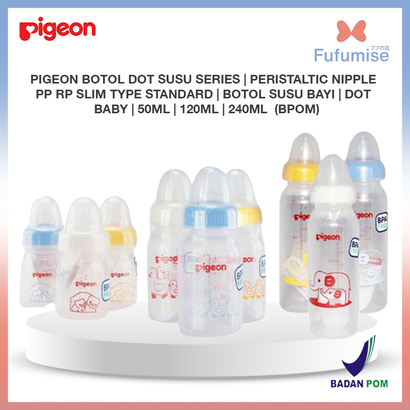 PIGEON BOTOL DOT SUSU SERIES | Peristaltic Nipple PP RP Slim Type ...