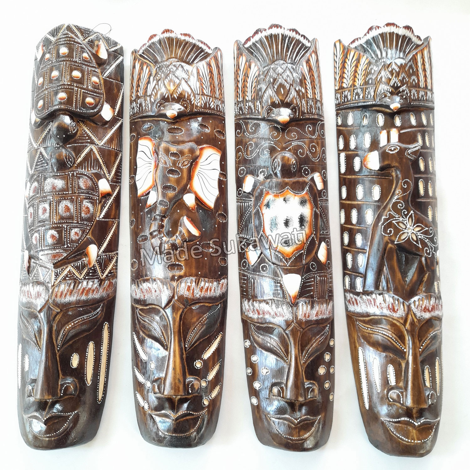 Kerajinan topeng kayu Aborigin 50cm hiasan dinding dekorasi klasik ...