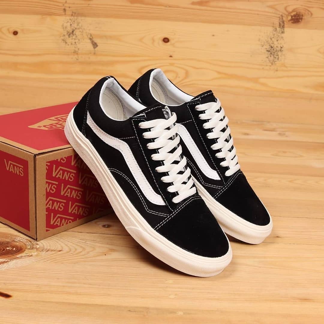 SEPATU SNEAKERS VANS OLD SKOOL OG BLACK WHITE PREMIUM ORIGINAL / SEPATU ...