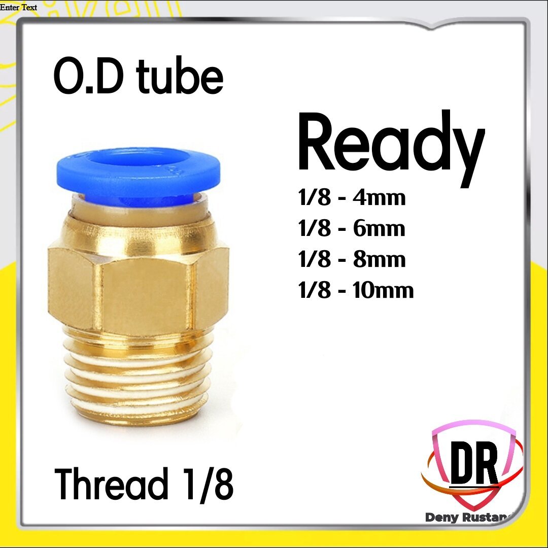 FITTING LURUS MALE PNEUMATIC SELANG 4 6 8 10MM DRAT 1/8 | Lazada Indonesia