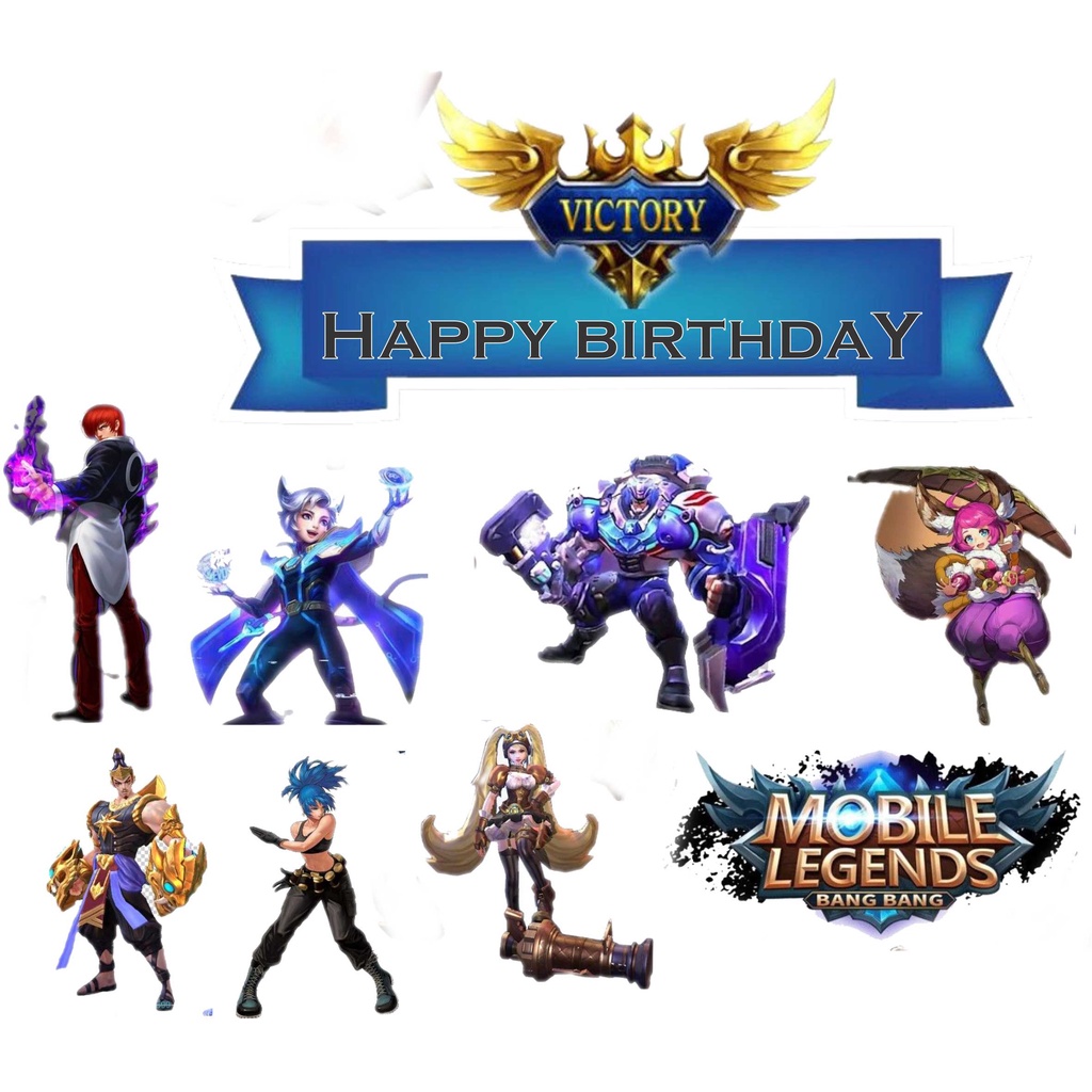 TOPER KERTAS CETAK TOPPER CAKE ULANG TAHUN / HIASAN KUE MOBILE LEGEND ...