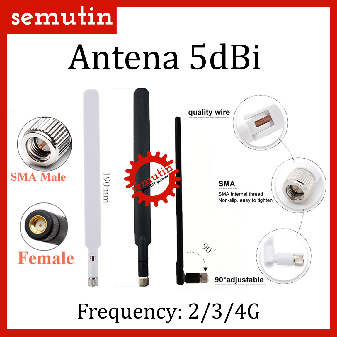 Antena 5dBi 4G 3G 2G / Antenna Modem Wifi Router / Penguat Sinyal 5 dBi ...