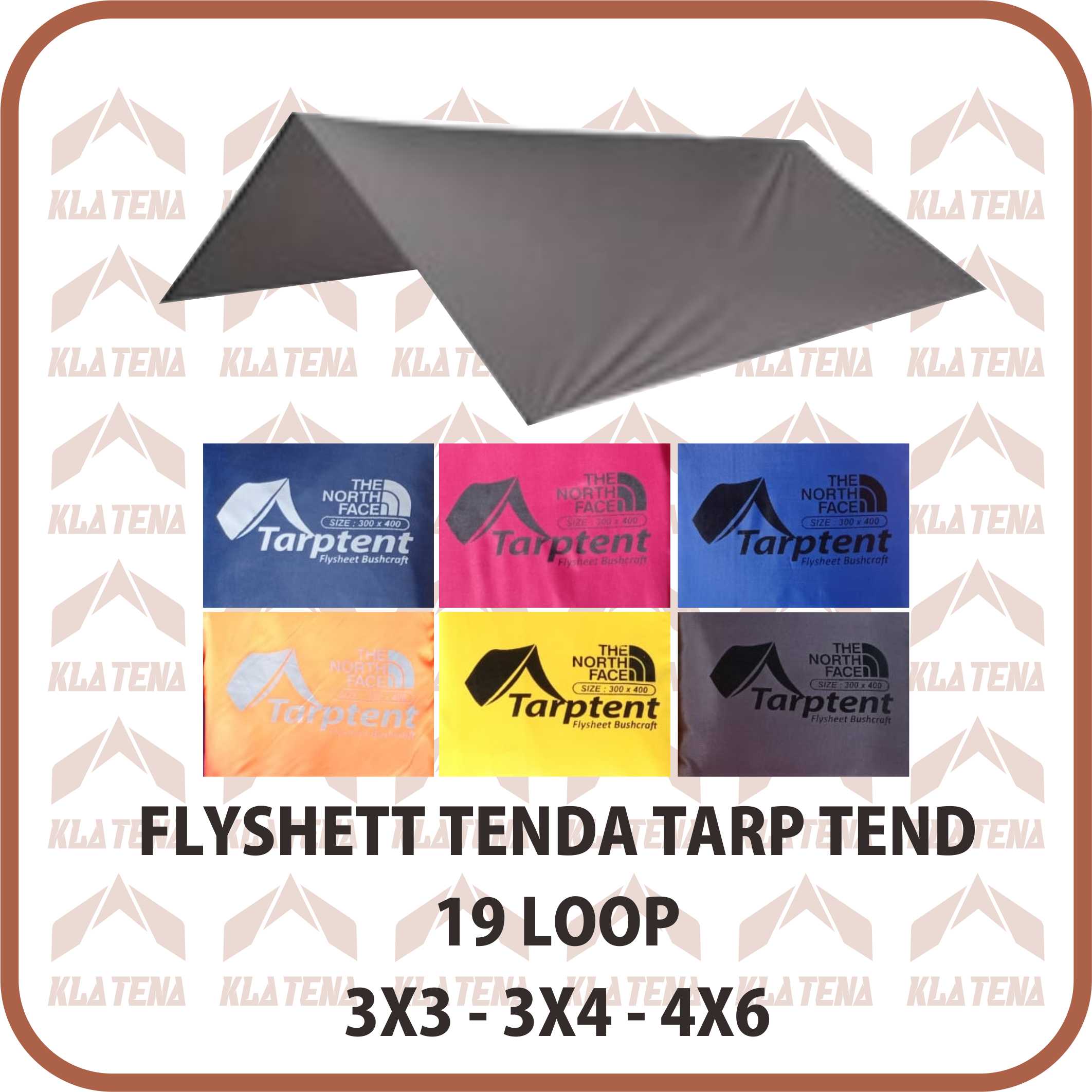 Flysheet Ultralight Waterproof Ukuran 4x6 - 3x4 - 3x3 Meter Full Sealed ...