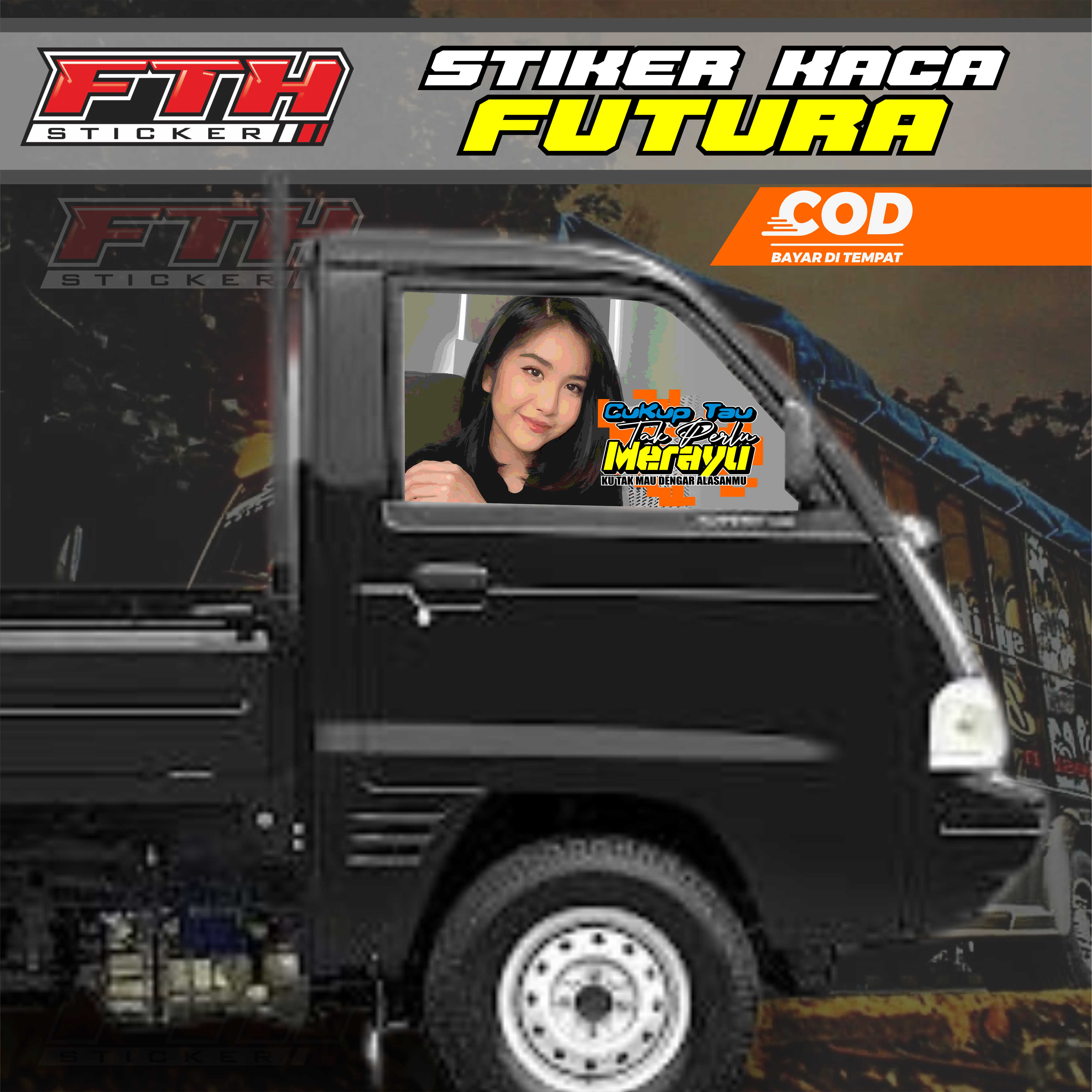 Stiker One Way Jaring-Jaring Kaca Samping futura carry pick up - Bisa ...