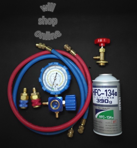 PAKET ALAT PENGISIAN PREON AC MOBIL KULKAS HFC MANIFOLD SINGLE SIGHT ...