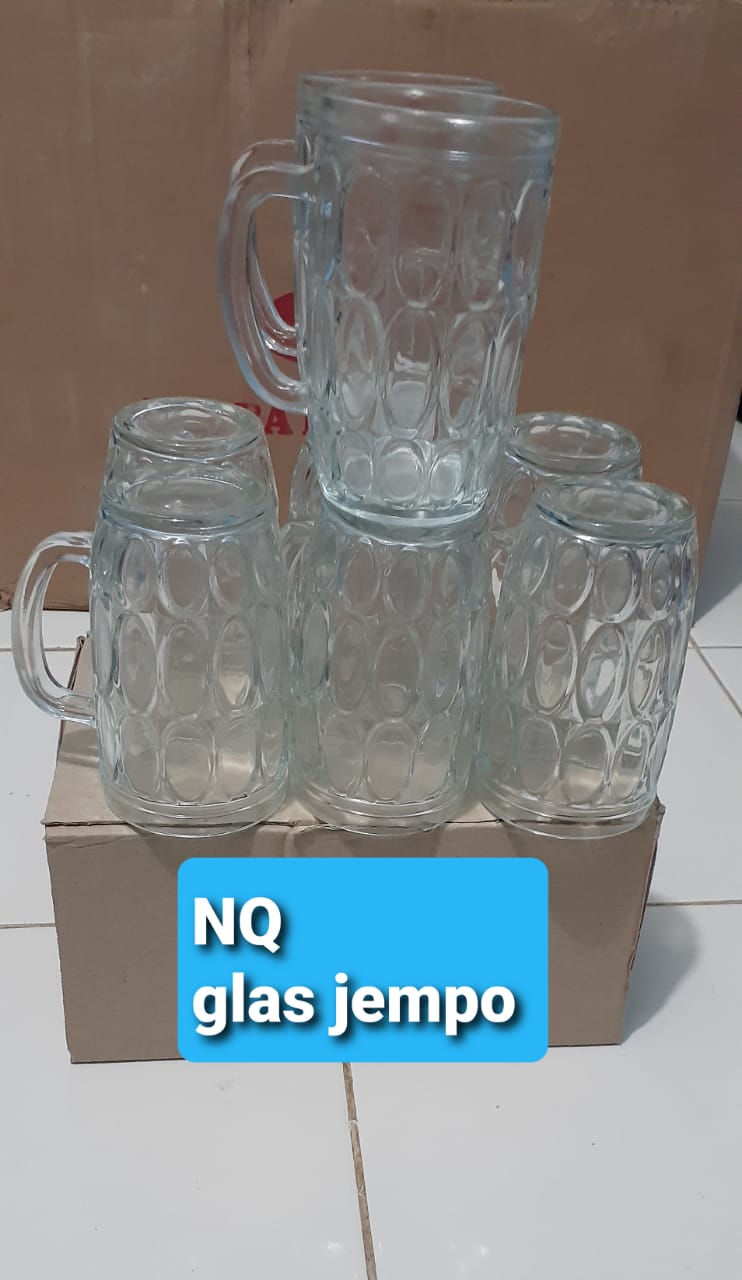 Gelas Beling Jempol 6 pcs/Gelas Kaca Gagang,Gelas Teh/Gelas kopi ...