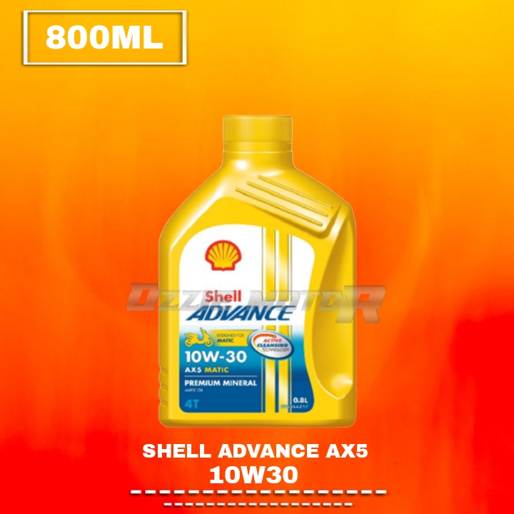 Shell Advance AX5 Scooter 10W-30 MB 800ml 4T Oli mesin matic | Lazada ...