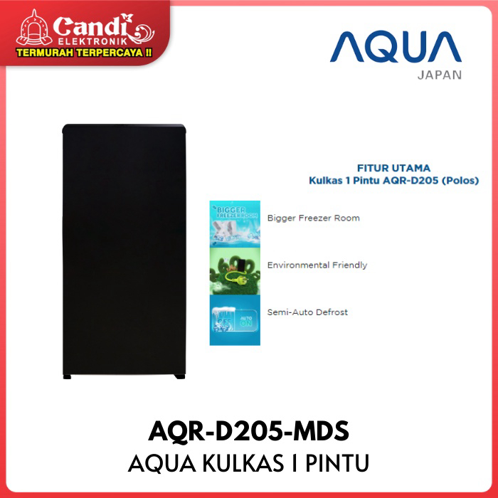 AQUA Kulkas 1 Pintu Kapasitas 165 Liter Semi-Auto Defrost AQR-D205-MDS | Lazada Indonesia