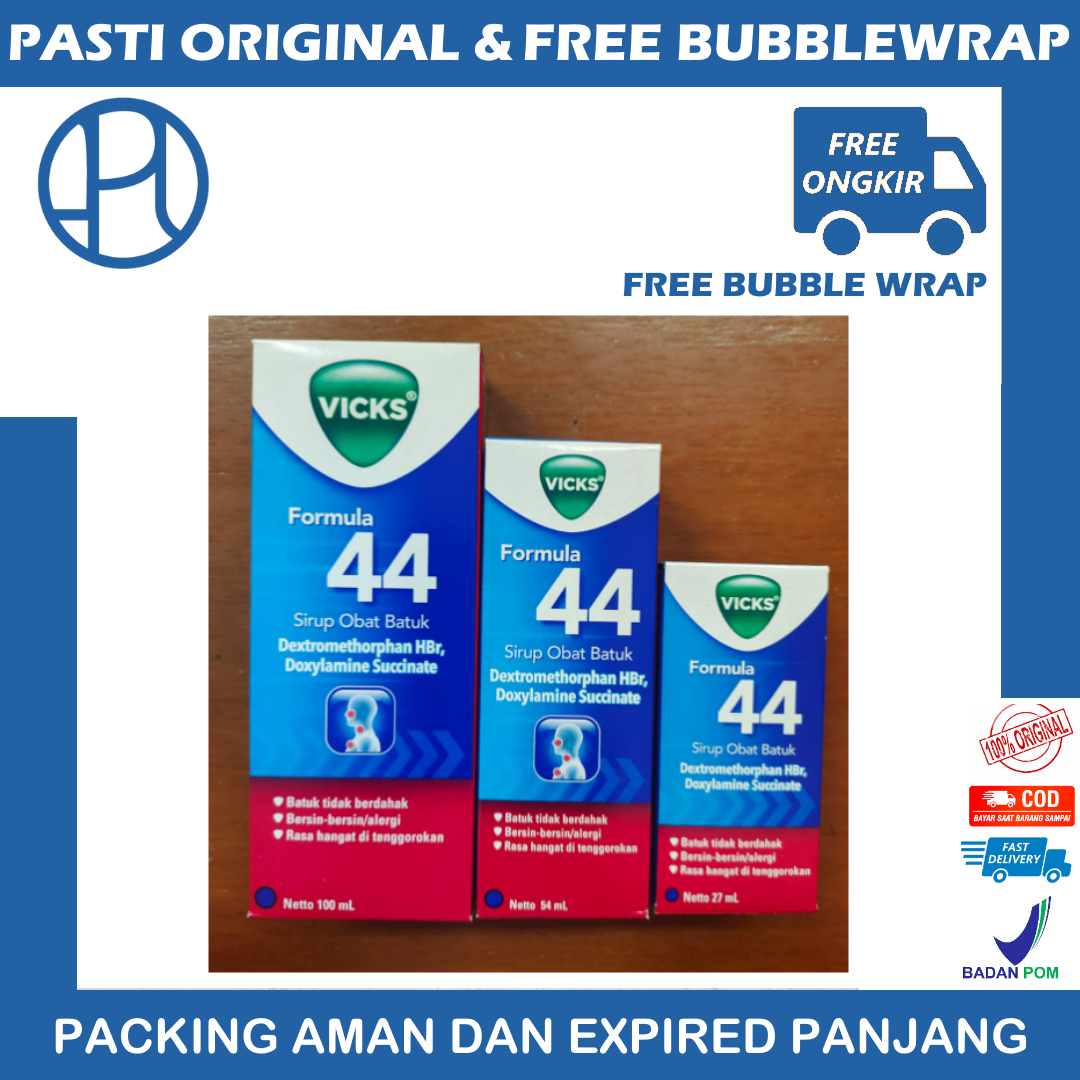 VICKS FORMULA 44 UKURAN 27ML UNTUK BATUK KERING FLU BERSIN ALERGI ...