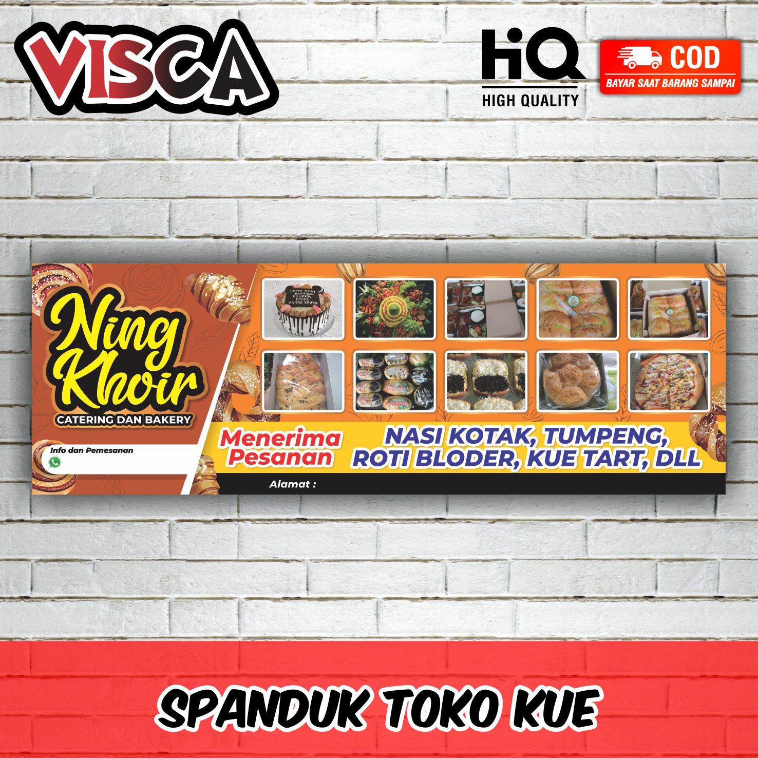 Cetak Spanduk Banner Toko Kue Ukuran 150 x 50 cm | Lazada Indonesia