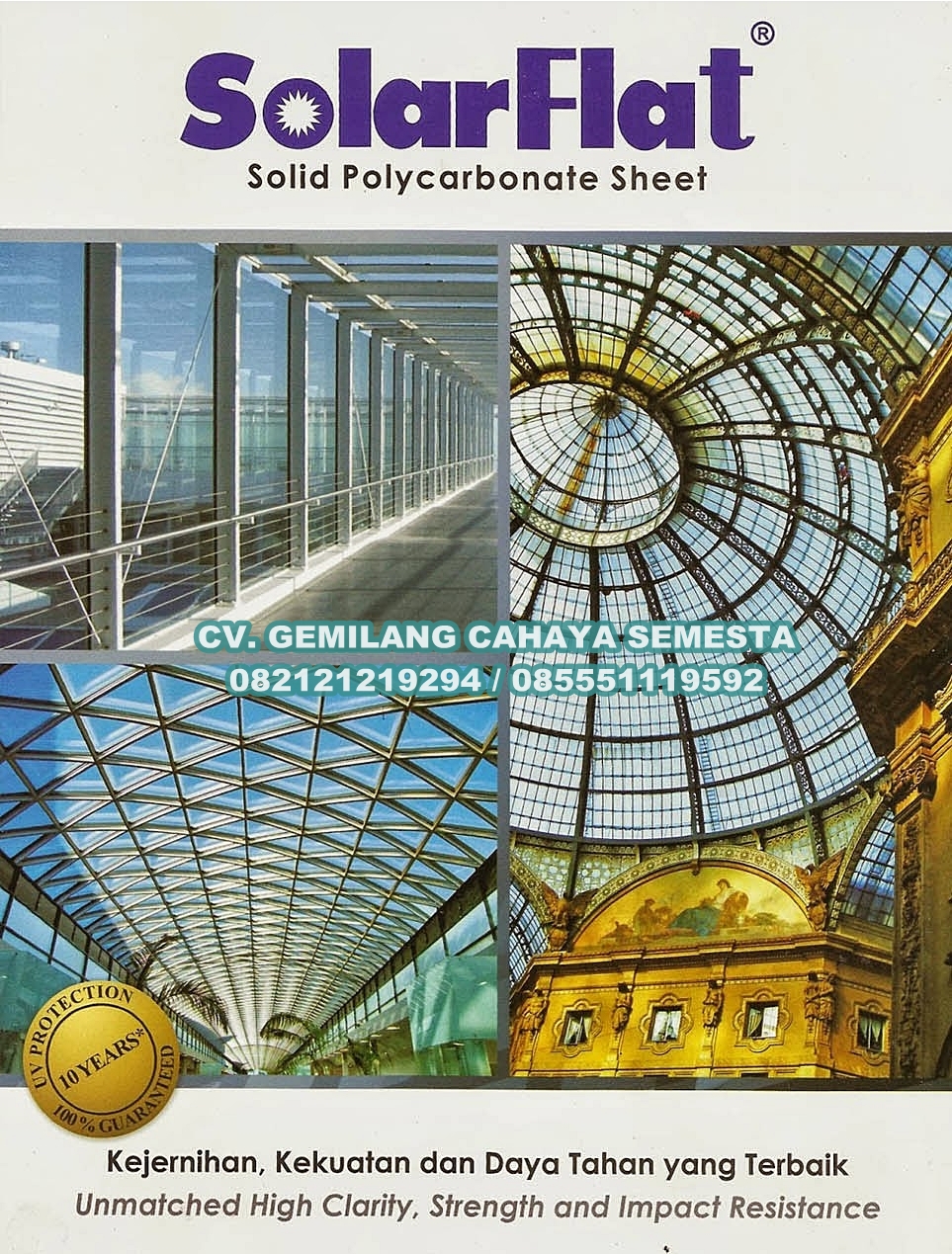 Solarflat ( 3 mm ) Atap Transparan Solid / Atap Polycarbonate Sheet ...