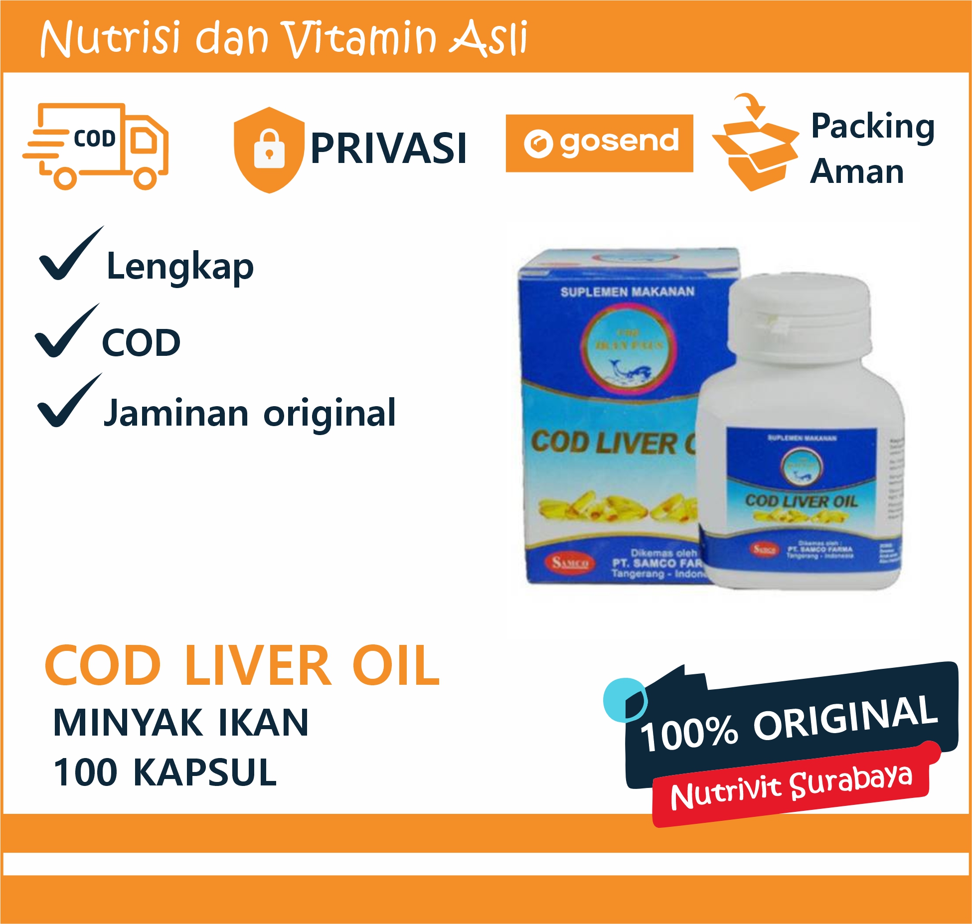 COD LIVER OIL IKAN PAUS BOTOL 100 KAPSUL | Lazada Indonesia