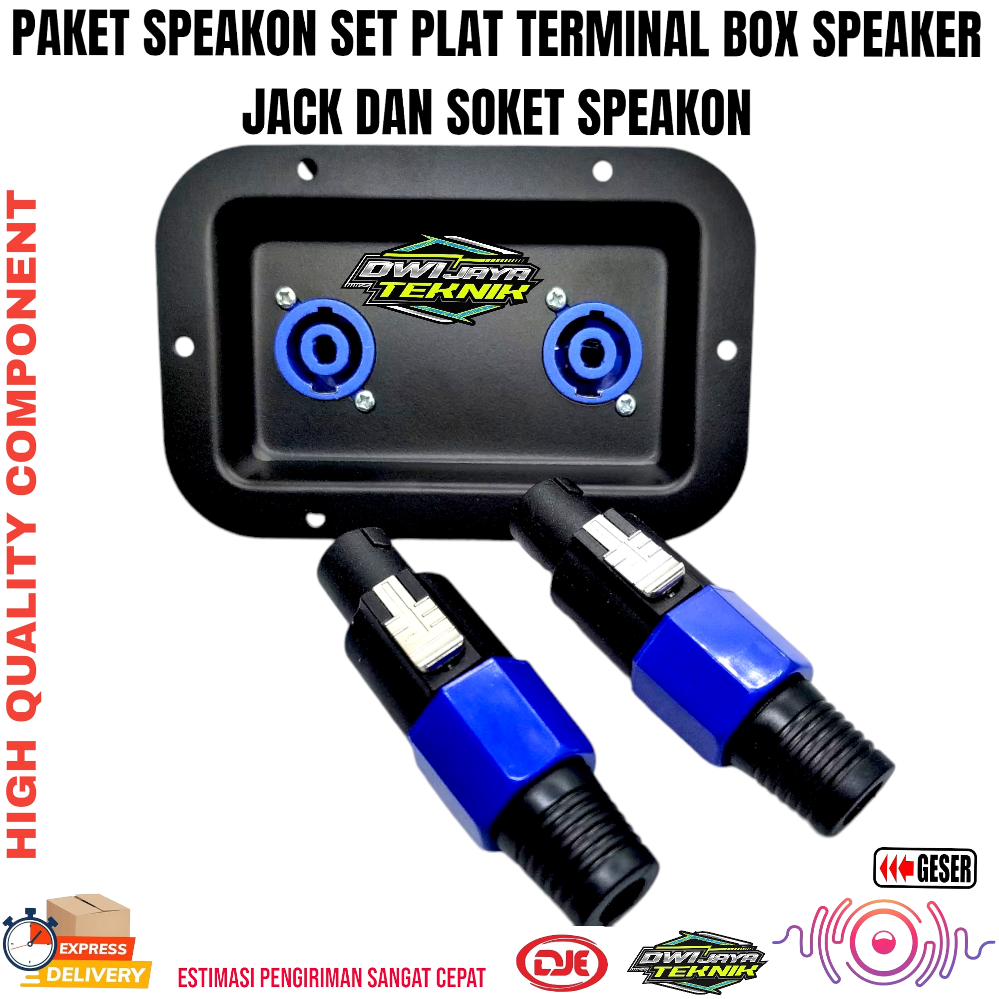PAKET SPEAKON SET PLAT TERMINAL BOX SPEAKER JEK DAN SOKET SPIKON SOCKET ...