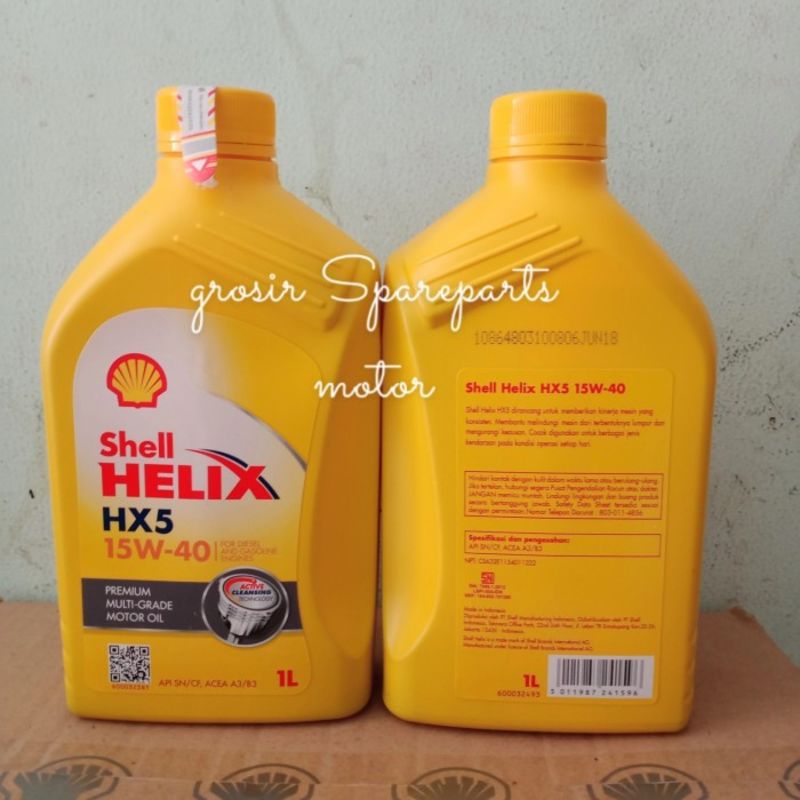 OLI SHELL HELIX HX5 1 LITER 15W - 40 ISI 12 BOTOL PER DUS 1 DUS ...
