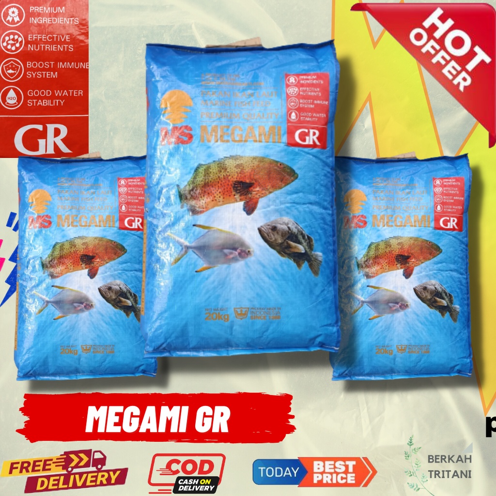 MEGAMI GR 3Kg Pakan Pelet Ikan Kerapu Ikan Laut Ikan Predator Protein ...