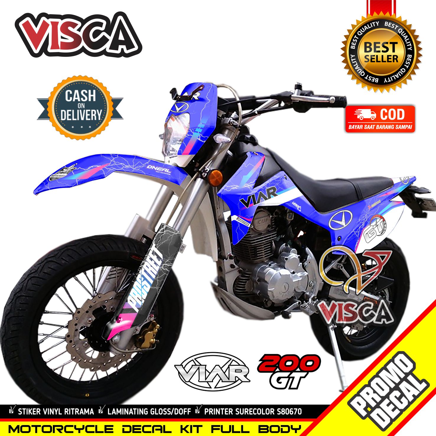 Decal Viar X Cross 200 GT Terbaru Full Body Decal Viar X Cross 200 GT ...
