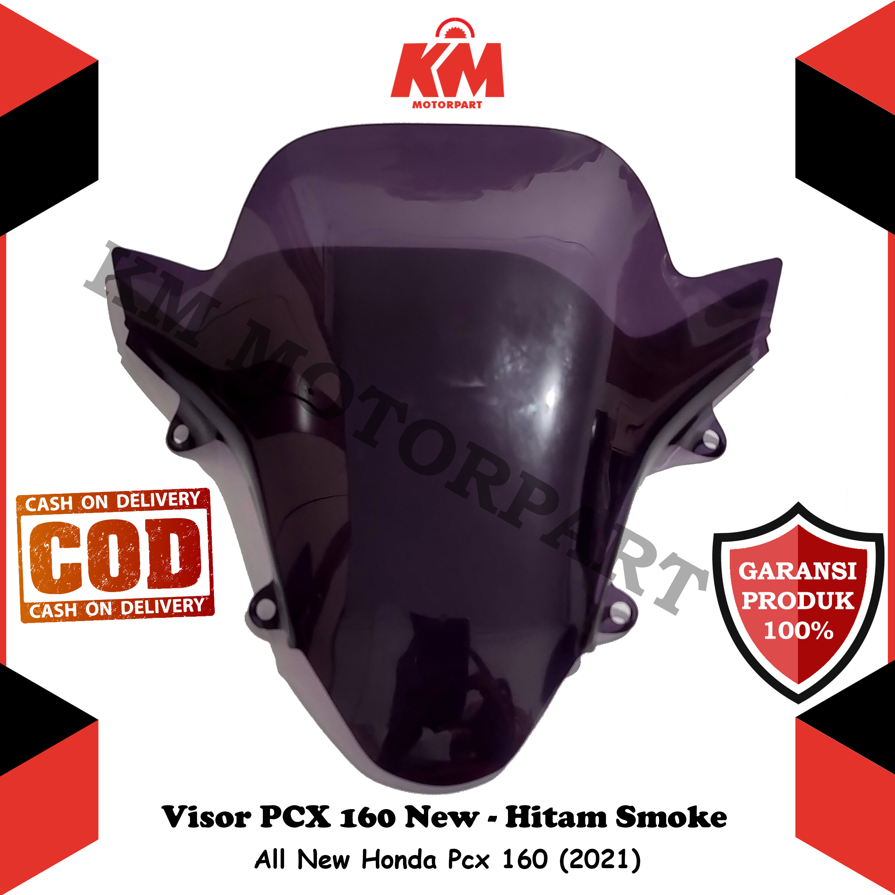 Visor Windshield PCX 160 New Variasi Tinggi 42,3 cm Tebal 3mm Hitam dan ...