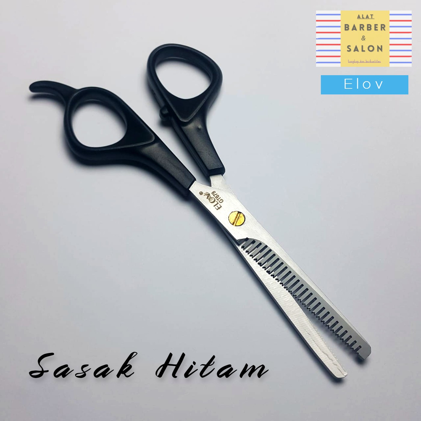 Gunting Sasak rambut Elov 6 inchi - Stainless steel tajam dengan gerigi ...