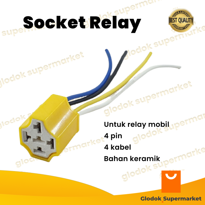 Socket Relay 4 Kaki Keramik Soket Rilay Mobil 4 pin | Lazada Indonesia