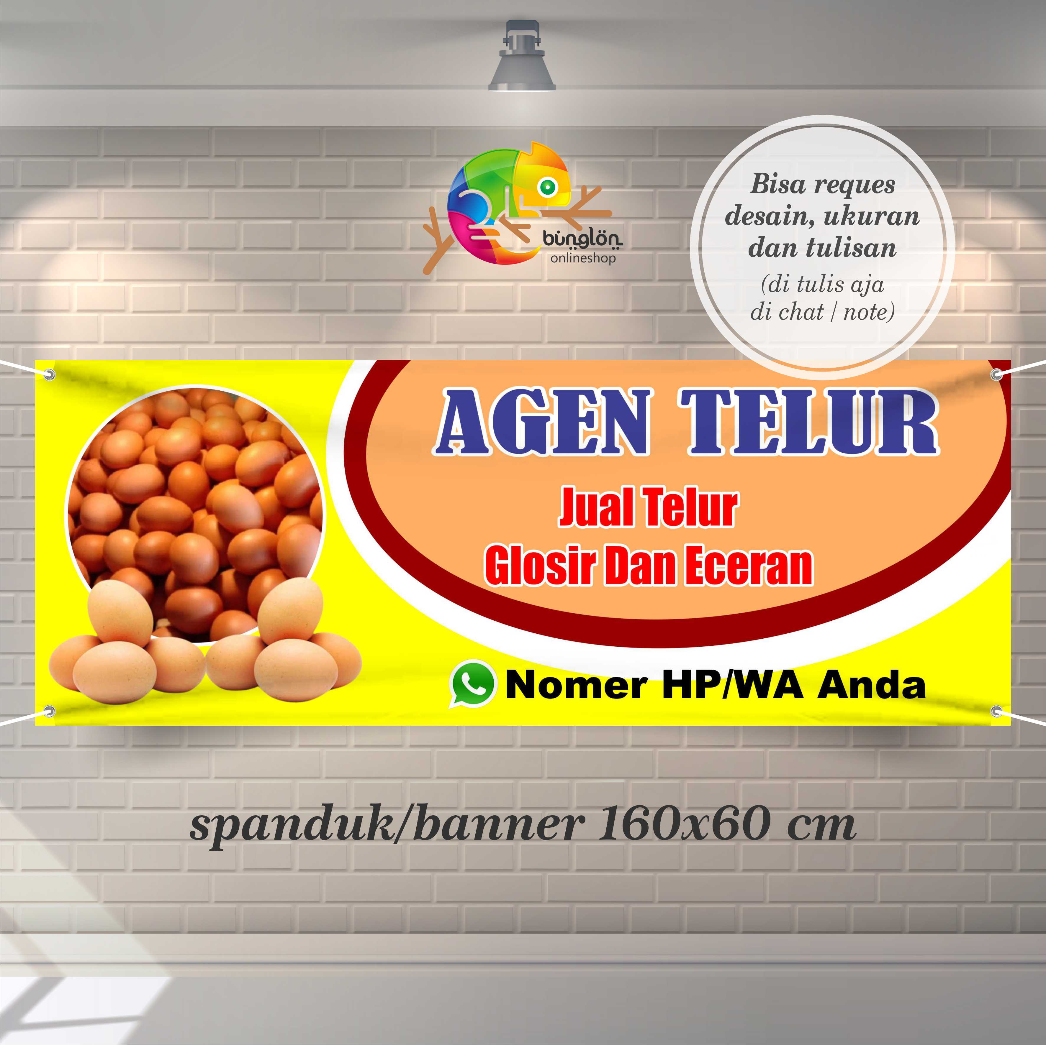 160x60 Spanduk Banner Toko Agen Telur | Lazada Indonesia