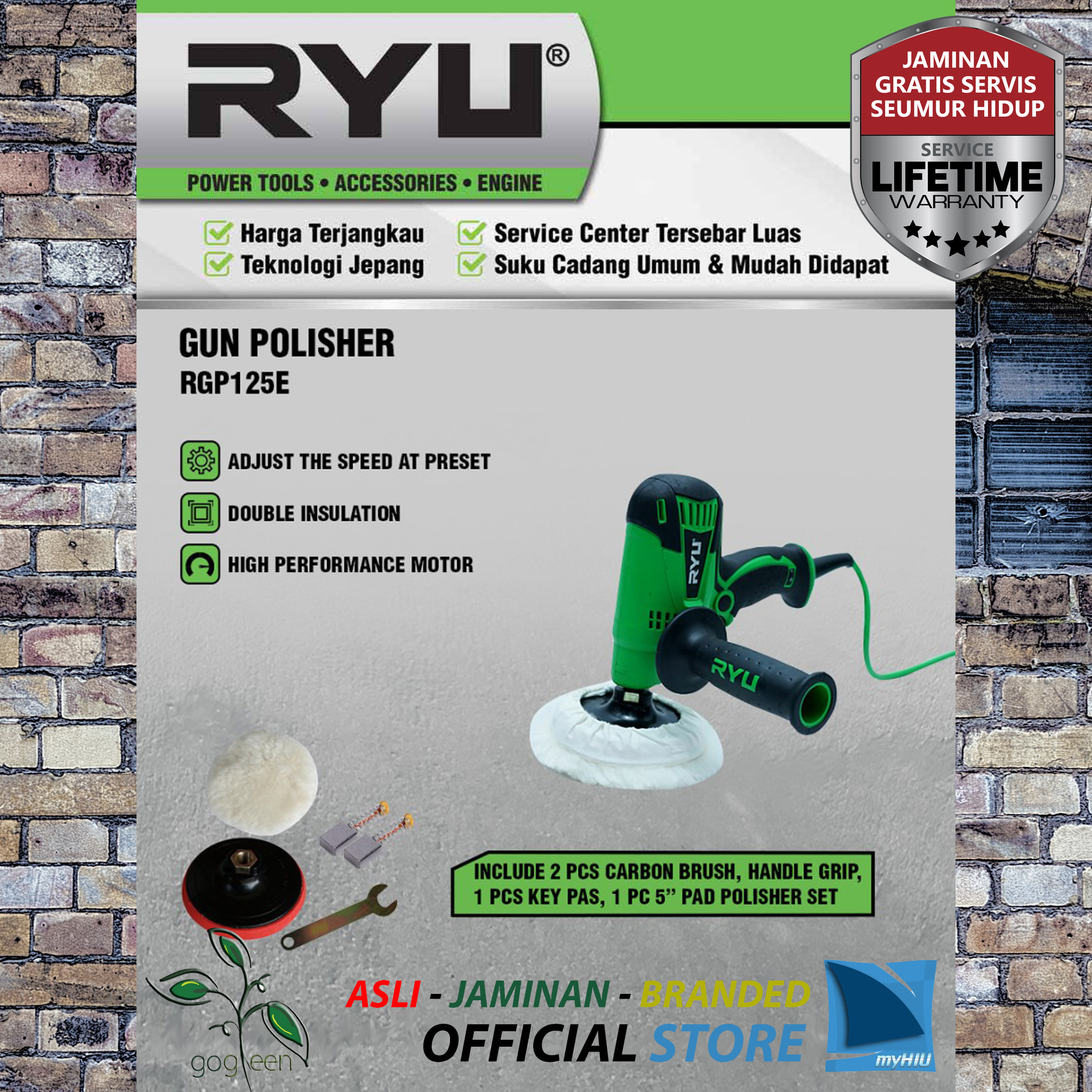 Mesin Poles Body Mobil & Motor 5" inch - Gun Polisher RYU | Lazada ...