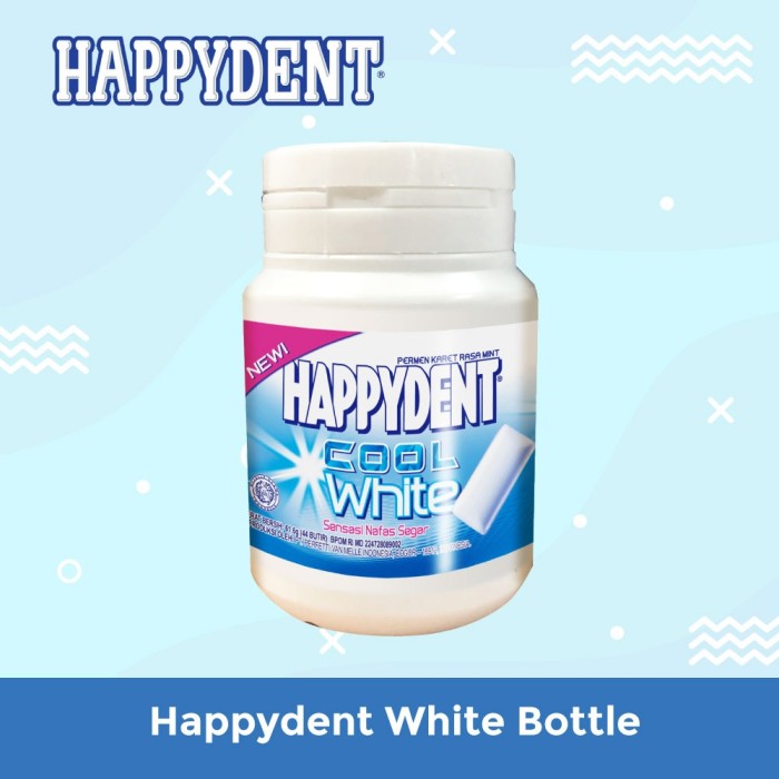 Happydent Cool White Bottle 61.6gr isi 44 Butir | Lazada Indonesia