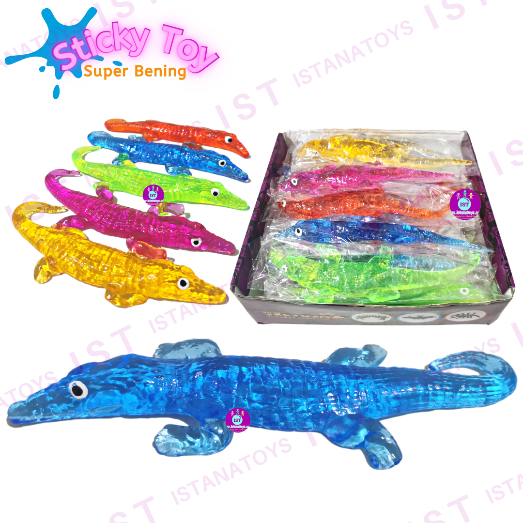 OG Mainan Anak Sticky Toys buaya Super Bening / Sticky Bening anti ...