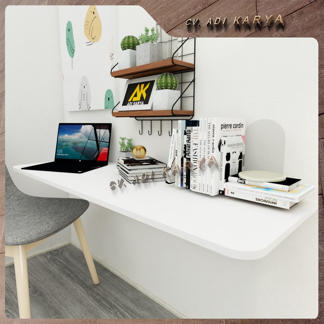 Meja Lipat Dinding 120 x 40 Meja Belajar Kerja Dinding Ambalan Tempel ...