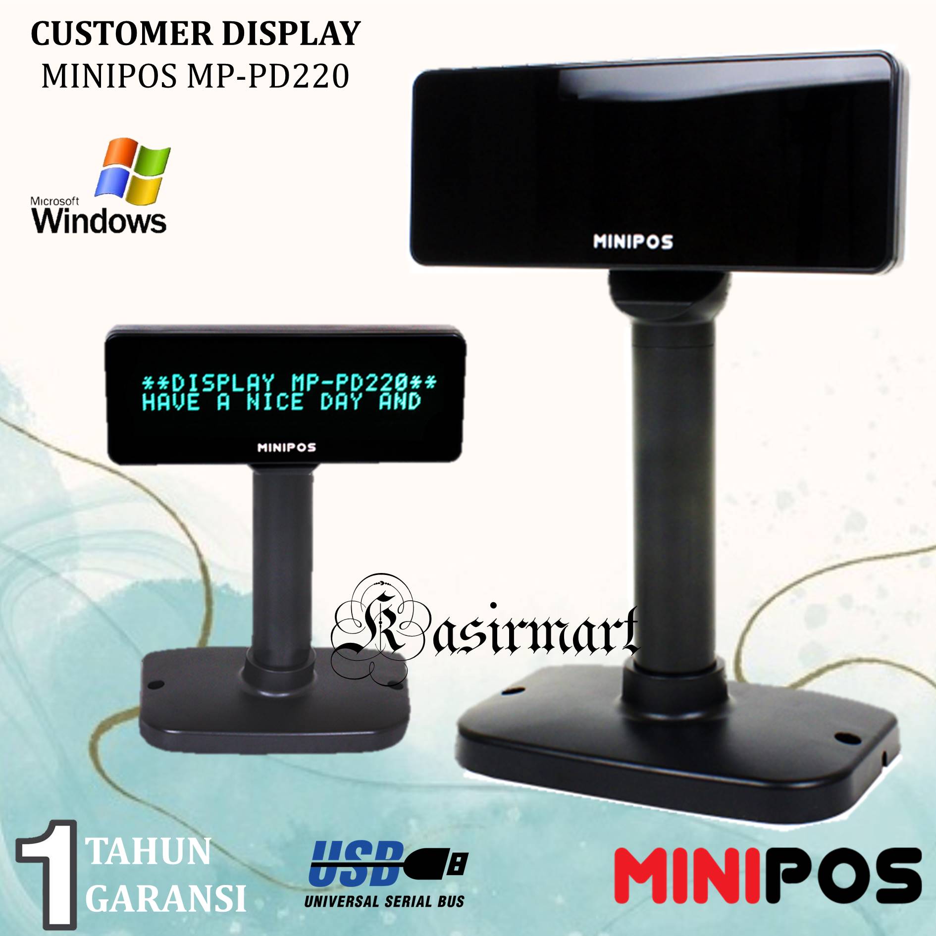 Minipos MP-PD220 Customer Display PD220 Pole Display USB 2 Posisi ...