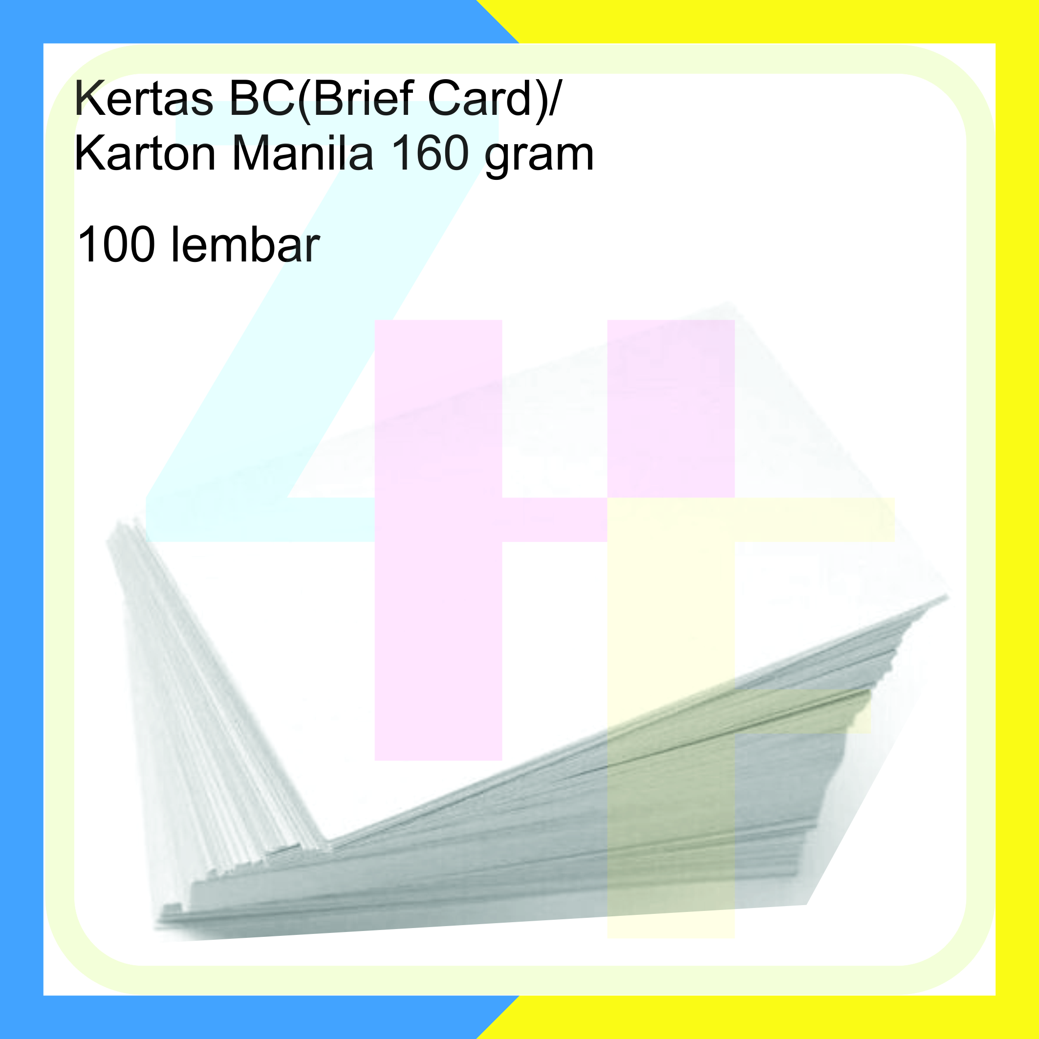 Kertas BC, Brief Card/ Karton Manila Putih 160 gram ukuran A4. COD ...