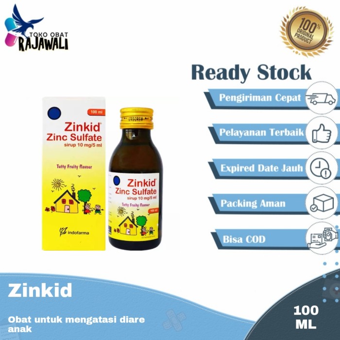 zinkid zinc sirup vitamin anak perbotol 100ml(V3U7) Halal Terlaris ...