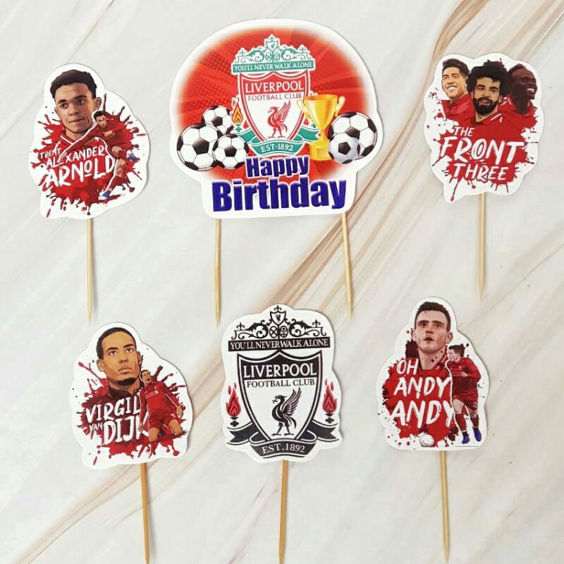 satu set cake topper toper hiasan kue ulang tahun karakter liverpool ...