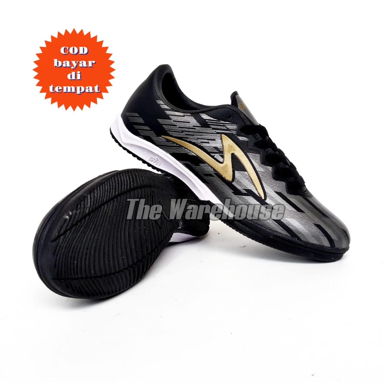 Sepatu Futsal_Specs Accelerator Infinity FG Black Silver Gold Sepatu ...