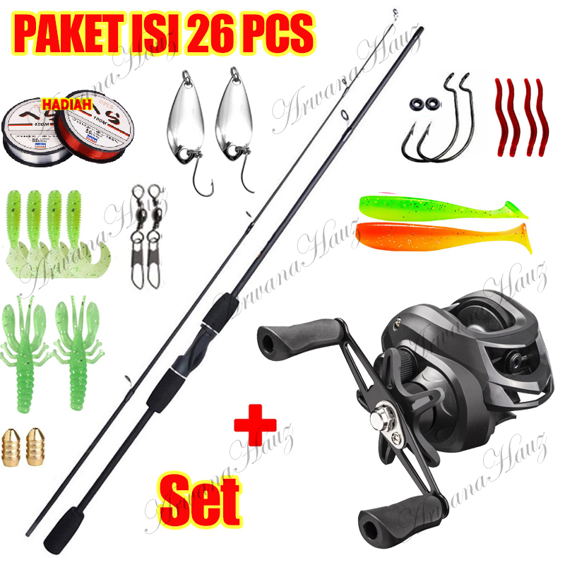 (beli 1 dapat 6) 1.6M/1.8M/2.1M/2.4M Joran Pancing Set / joran pancing 1 set murah / pancing 1 ...