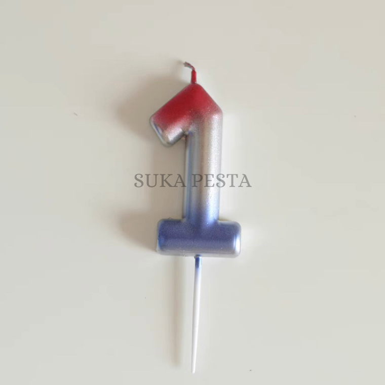 LILIN ANGKA GRADASI MERAH BIRU / LILIN ULANG TAHUN / LILIN ULTAH ...